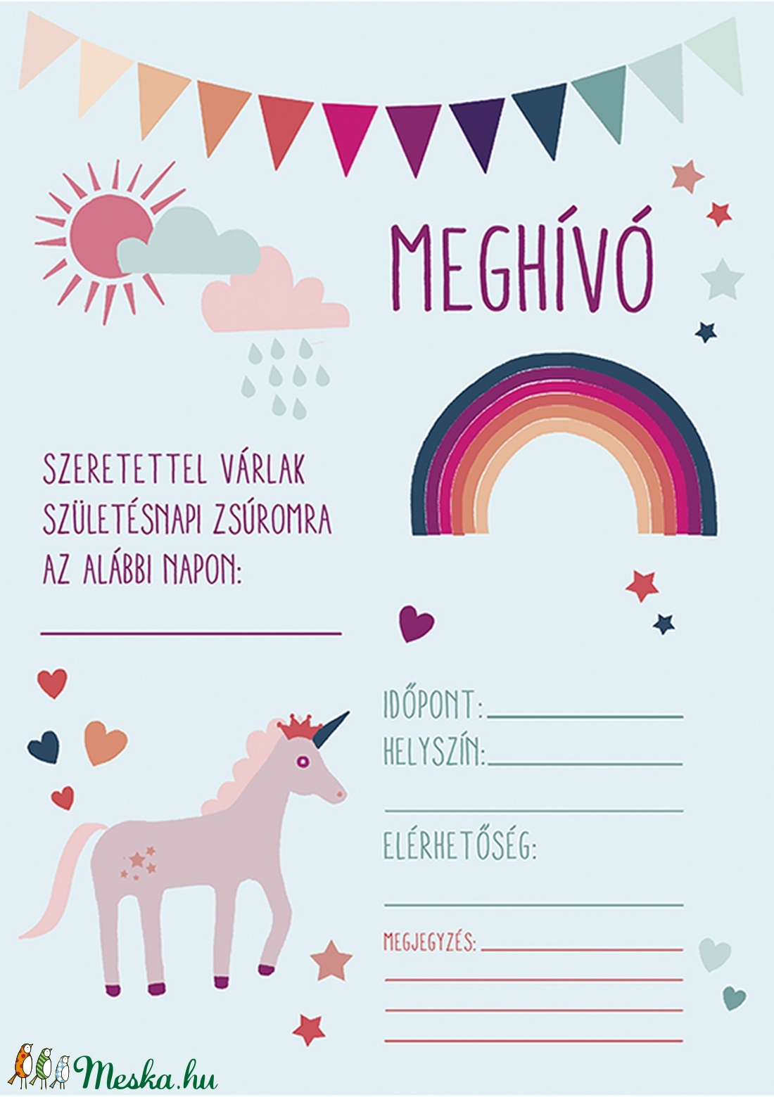 Unikornisos születésnapi meghívó, zsúr meghívó szett pasztell színekben ... Unikornisos születésnapi meghívó, zsúr meghívó szett pasztell színekben ...