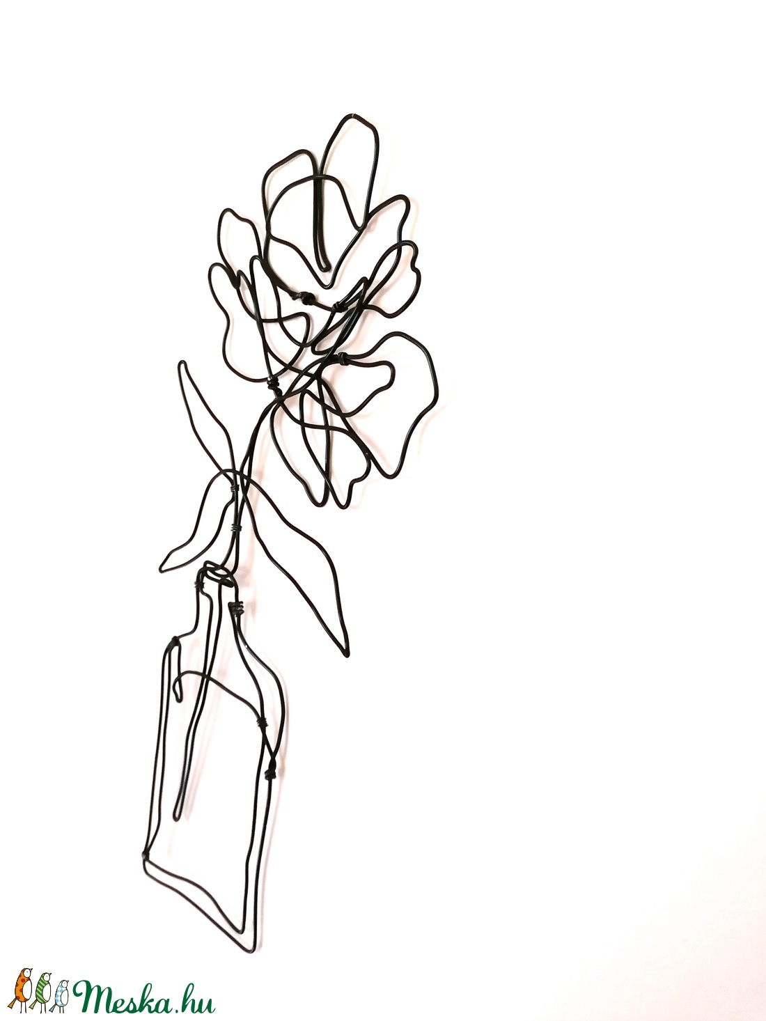 Virág vázában - fali dekoráció fémből / Vonalrajz életre keltve ...