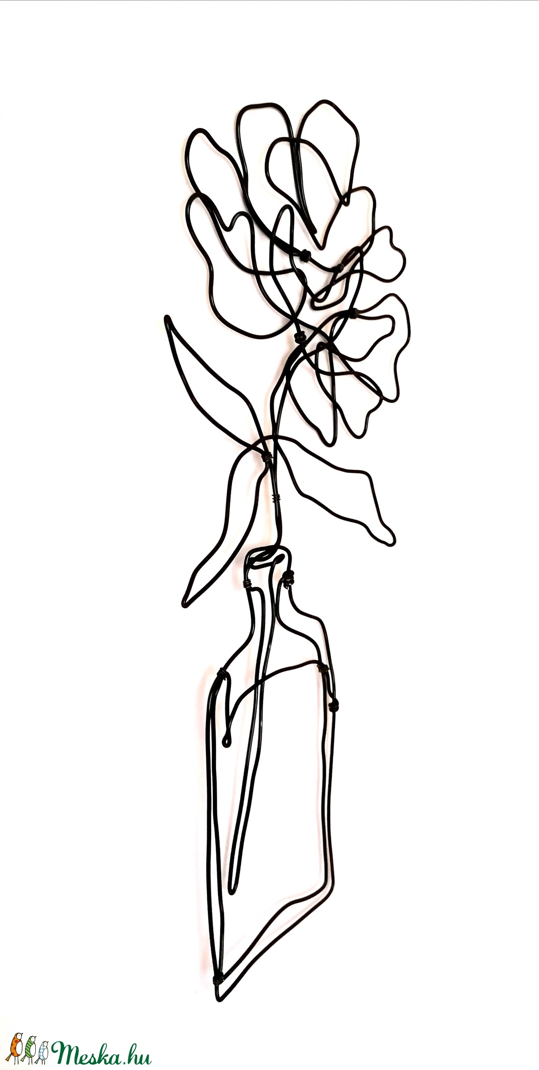 Virág vázában - fali dekoráció fémből / Vonalrajz életre keltve ...