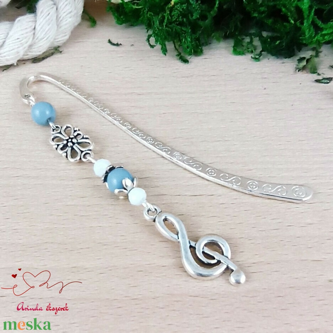 Szürke violinkulcs könyvjelző egyedi ajándék ballagásra évzáróra ...