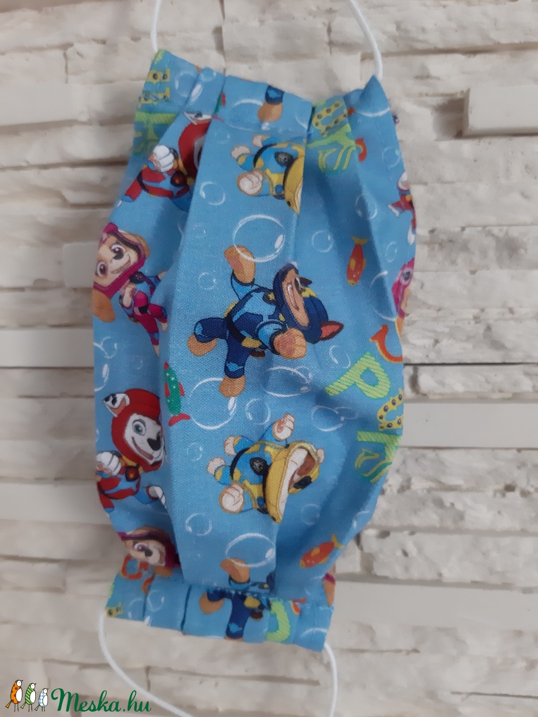 Gyermek textil maszk - égkék, Mancs Őrjárat búvárkaland- Meska.hu