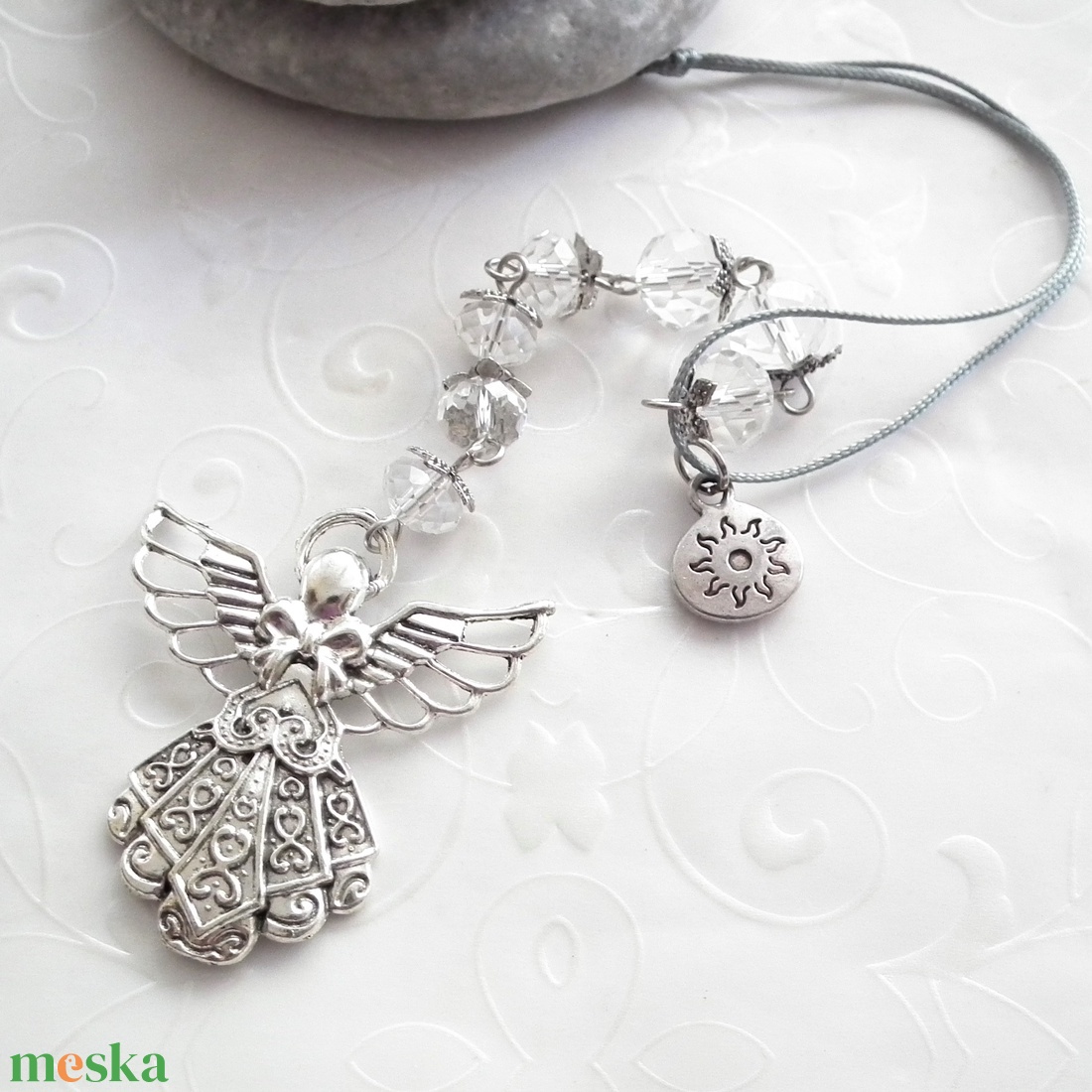 Védelem... angyal autós amulett, lakásdekoráció, karácsonyfadísz- Meska.hu