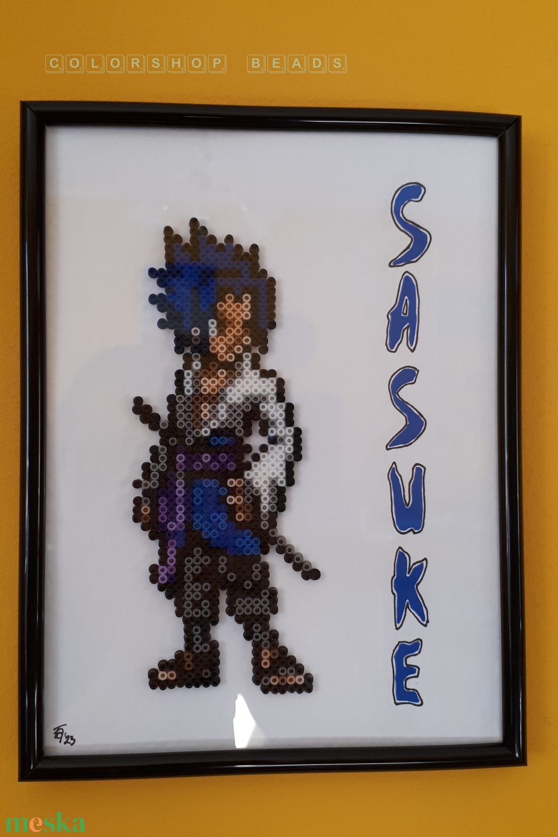 Sasuke (Naruto) pixel art kép- Meska.hu