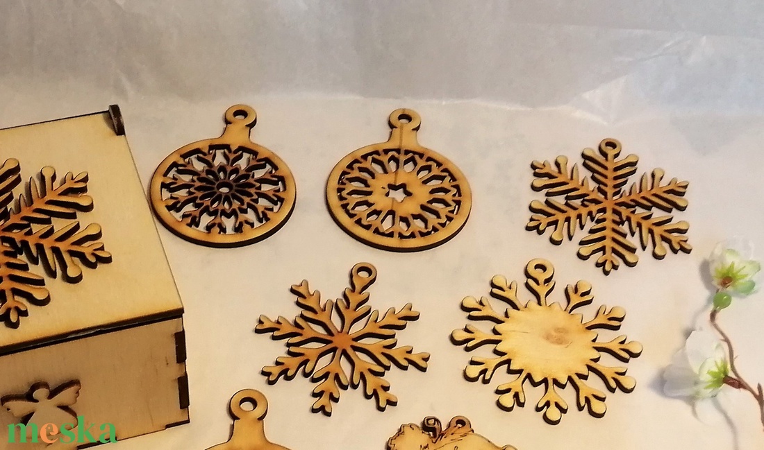 Fa karácsonyfa dísz csomag (5db)- Meska.hu