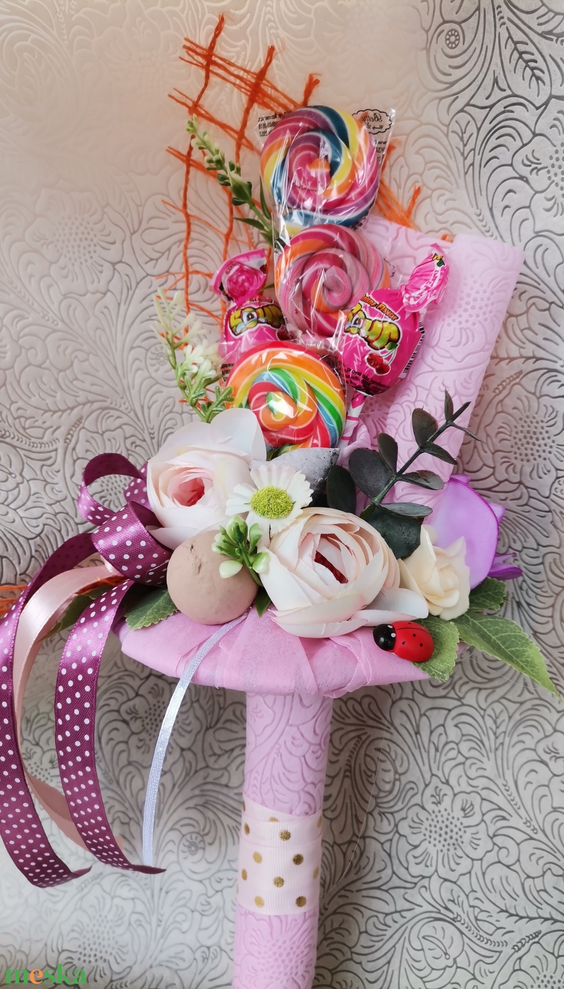 Ovis ballagási csokor nyalókákkal - Meska.hu