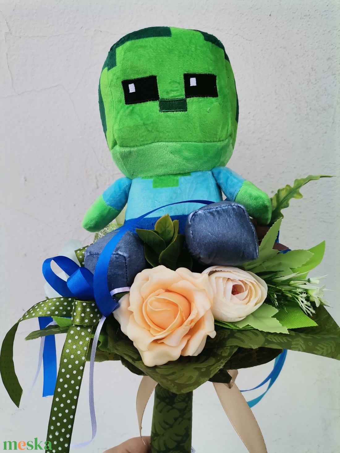 Ovis ballagási csokor Minecraft- Meska.hu