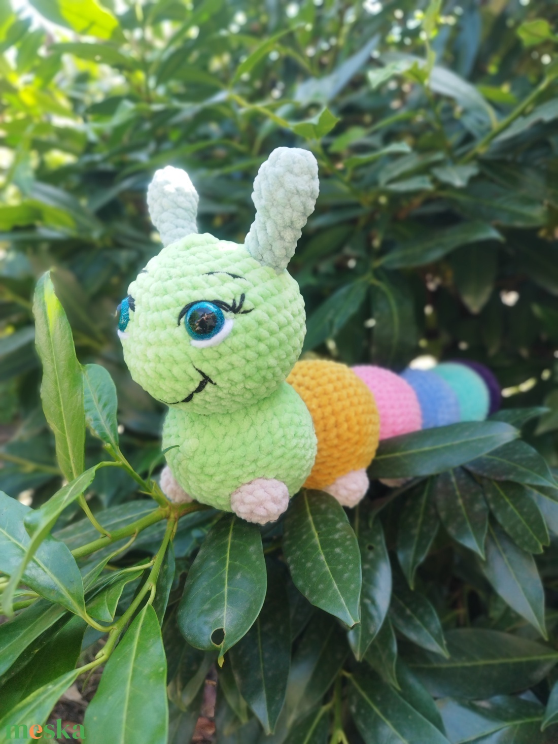 Horgolt színes kukac (rendelhető)- Meska.hu