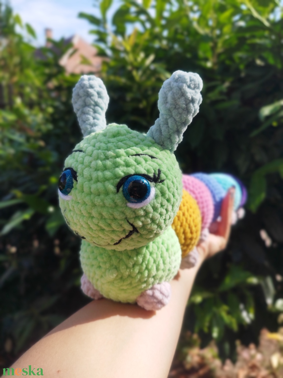 Horgolt színes kukac (rendelhető)- Meska.hu