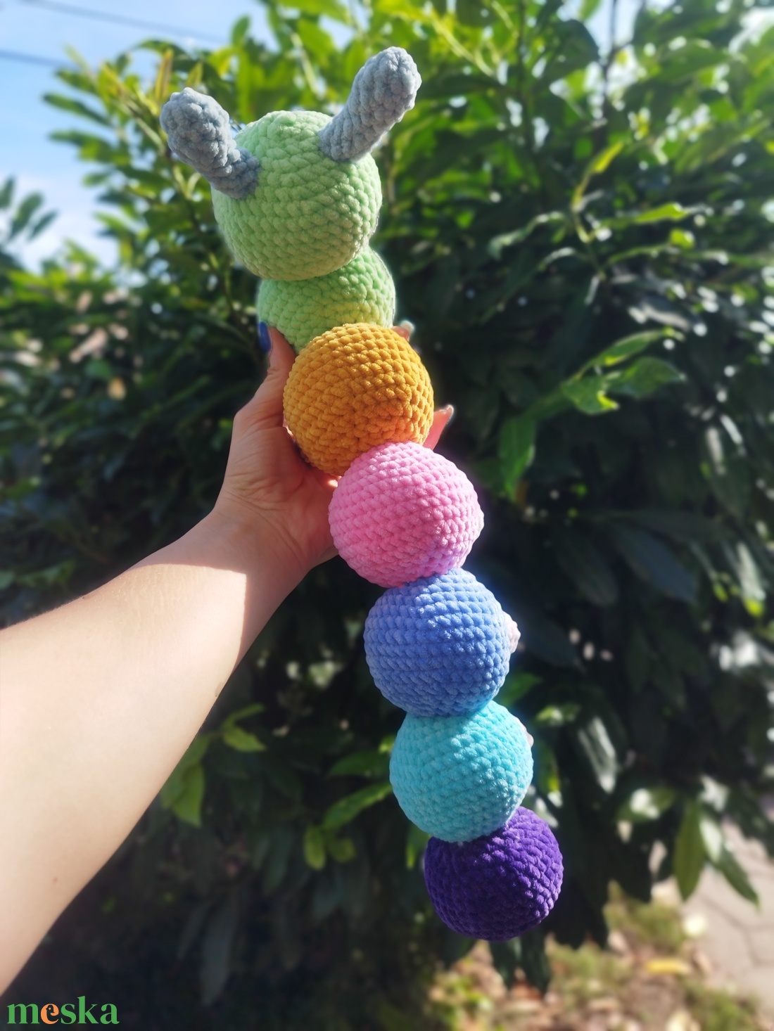 Horgolt színes kukac (rendelhető)- Meska.hu