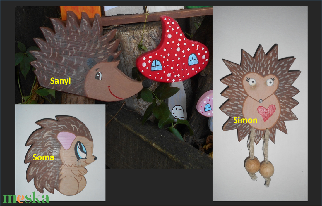 Soma sün akasztható süni dekoráció- Meska.hu