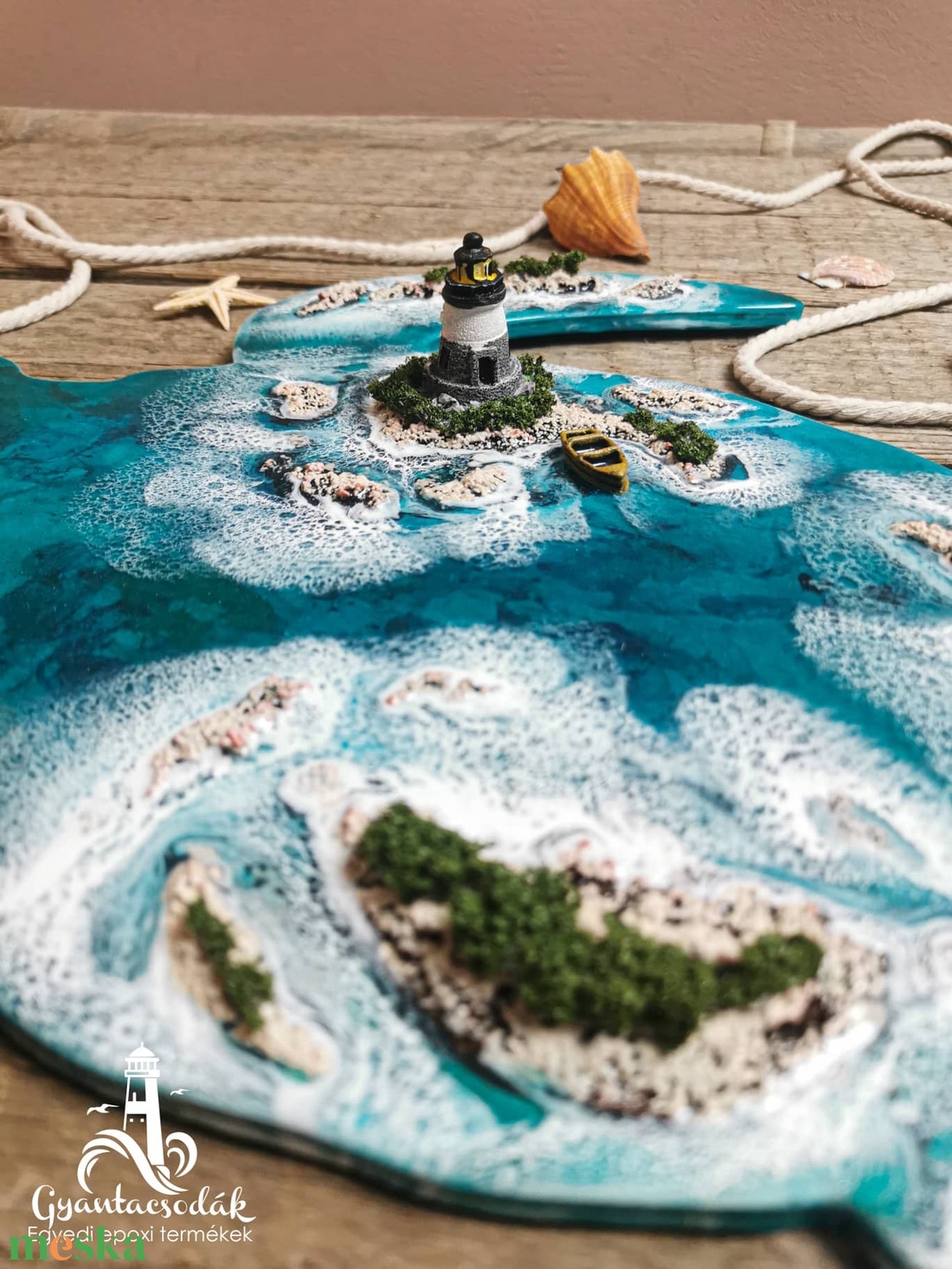 Teknős szigetvilág - Epoxi, epoxy gyanta, műgyanta falikép ...