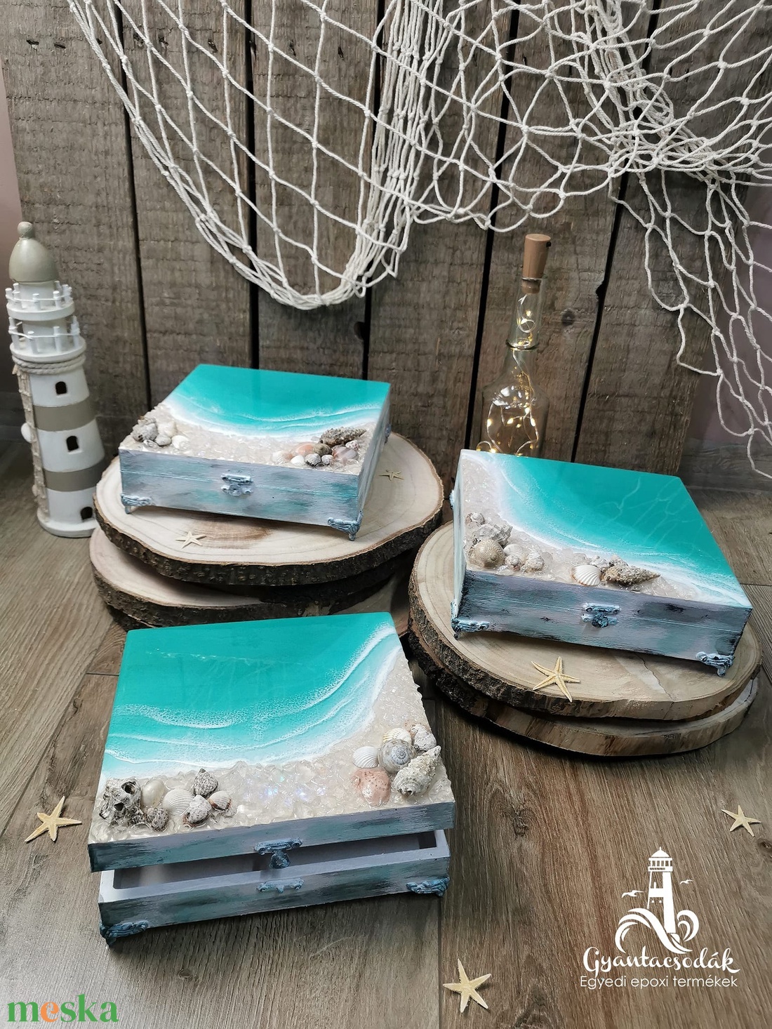 Tengeres fadoboz - Epoxi, epoxy gyanta, műgyanta doboz - Gyantacsodák ...