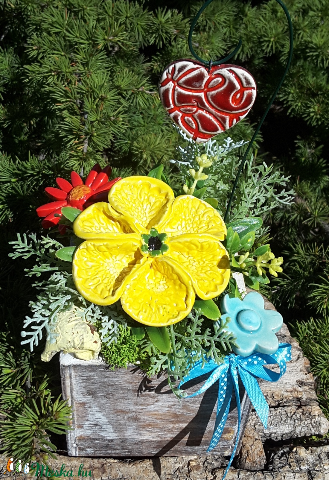 ,Pedagógus nap"Kerámia Virágos Asztaldísz( C)- Meska.hu