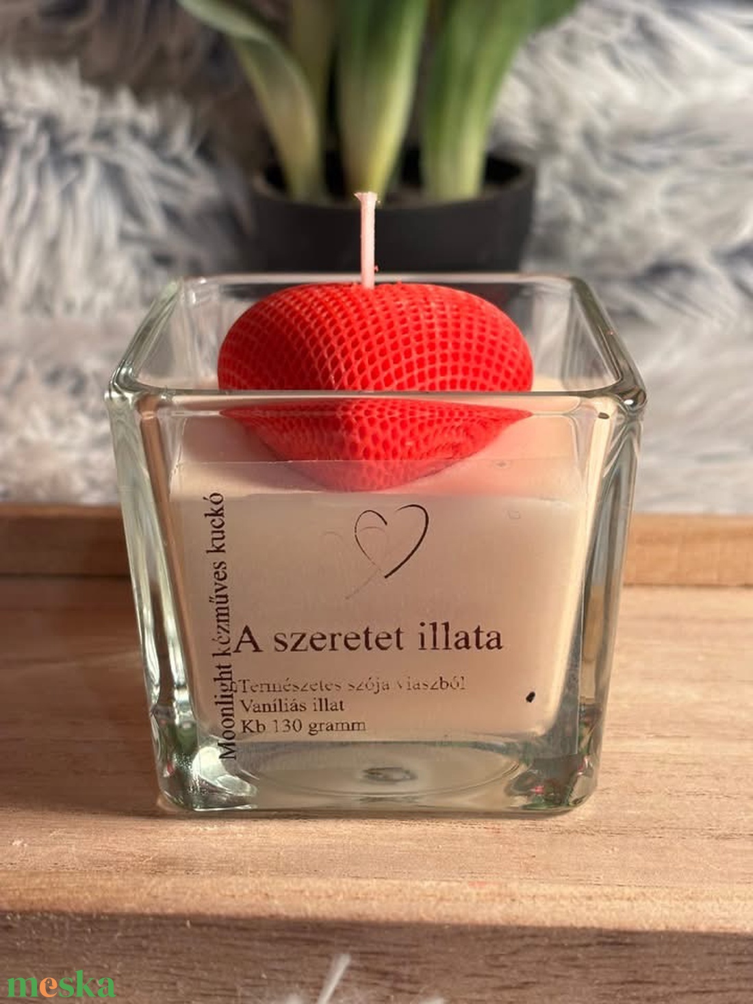 A szeretet illata pohár gyertya- Meska.hu