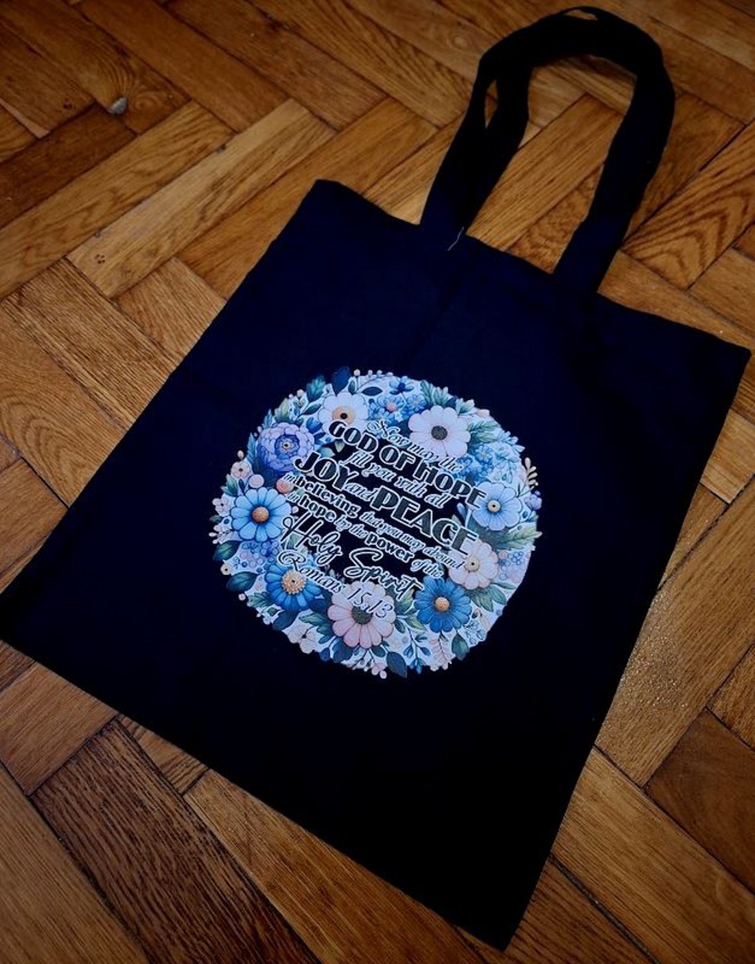 Bibliai igés szatyor- Now may the God of Hope-Róma 15:13-013- Meska.hu