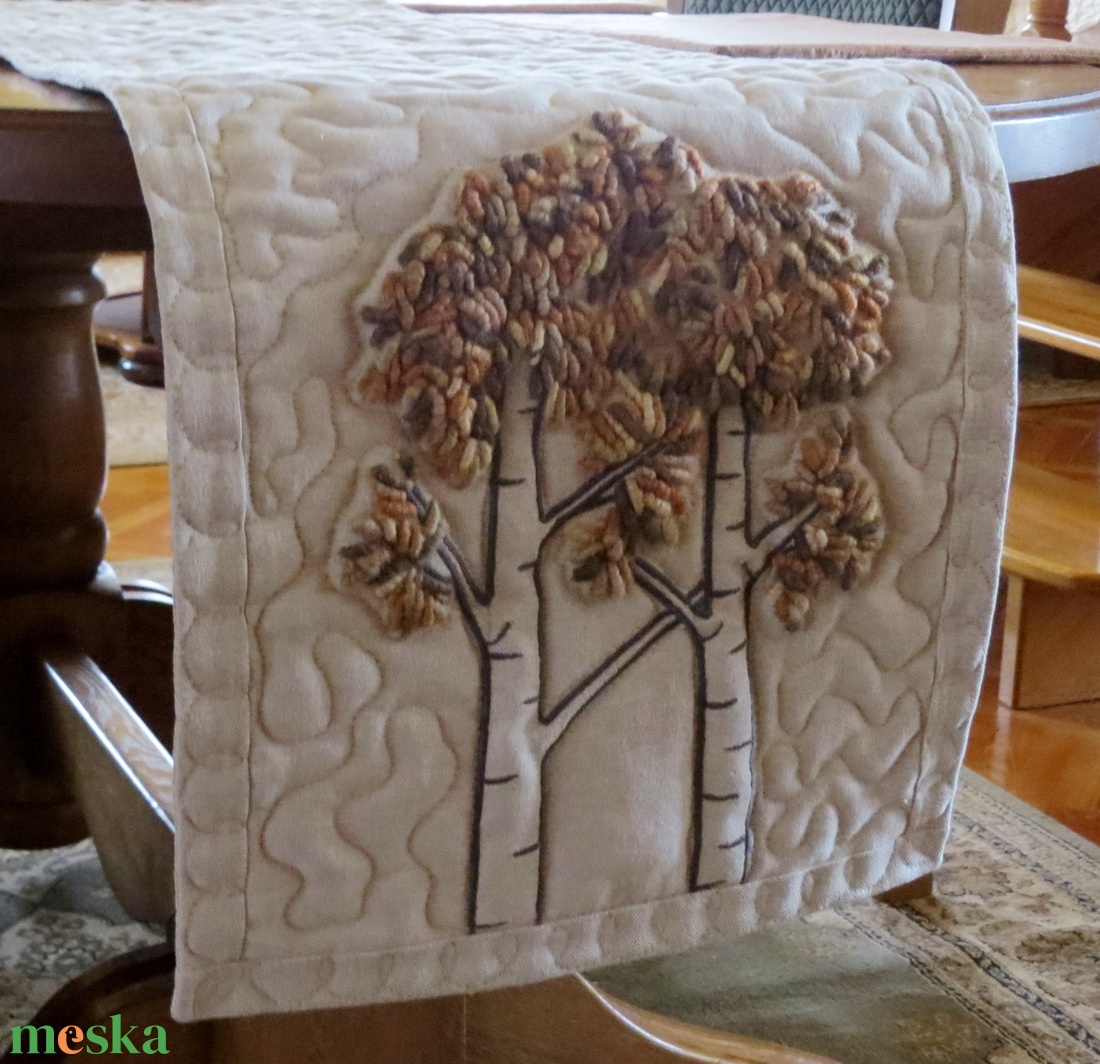 Egyedi asztalközép, őszi fa asztalterítő ebédlőasztala, nappali ...