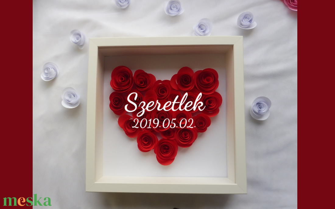 Valentin-napi ajándék virág doboz- Meska.hu