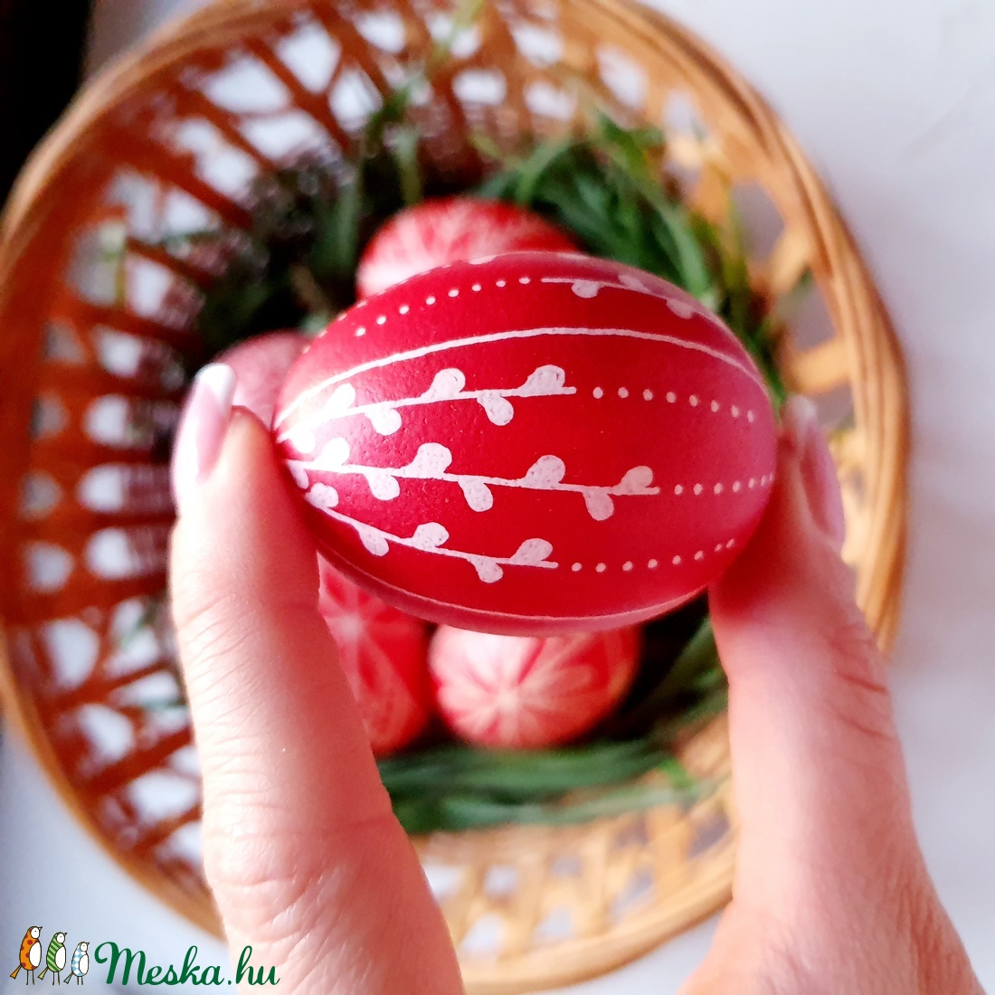 Eredeti hímes tojás, Hagyományos mintás, kézzel díszített, írott ...