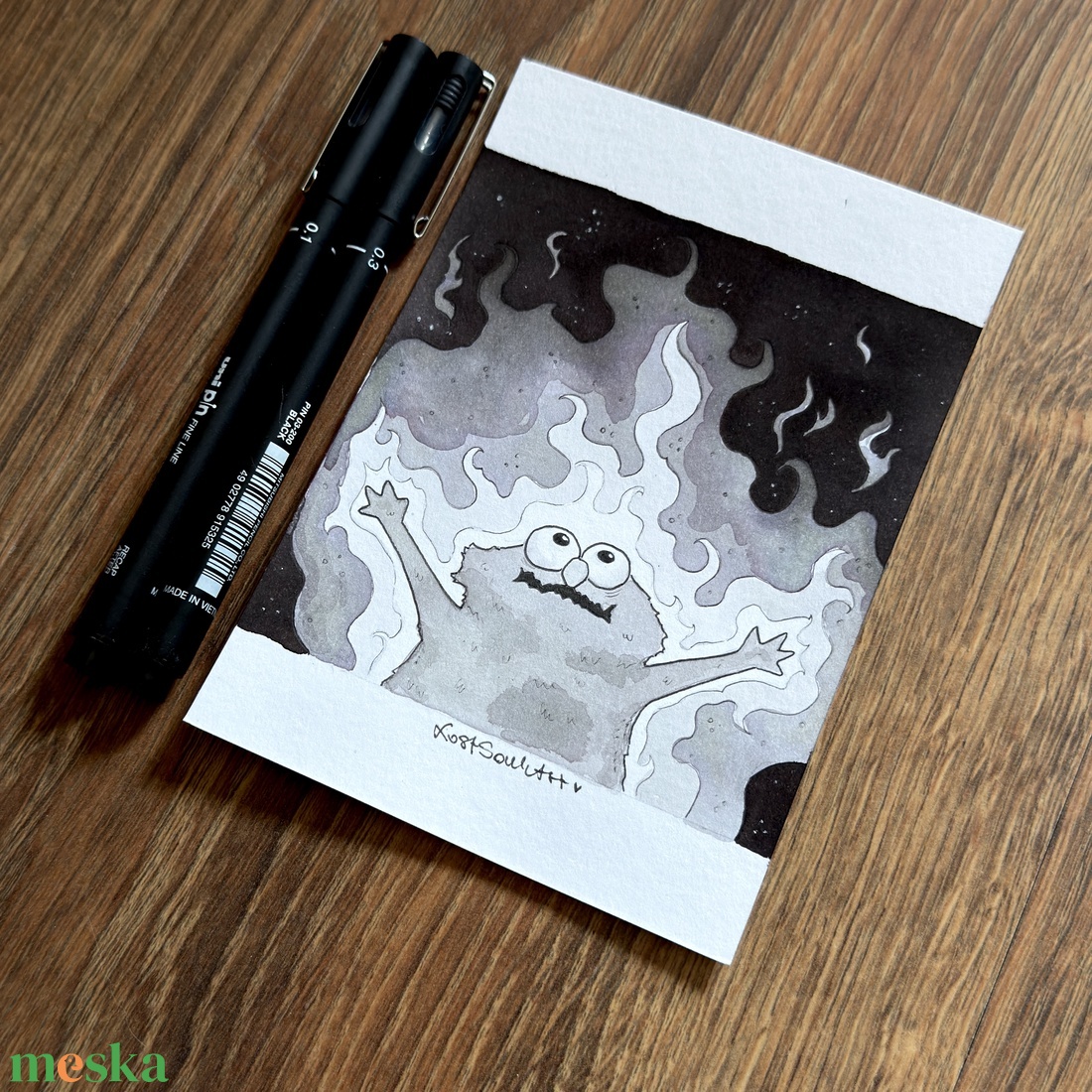 Eredeti, kézzel készült illusztráció - 2025 inktober - Elmo on fire ...