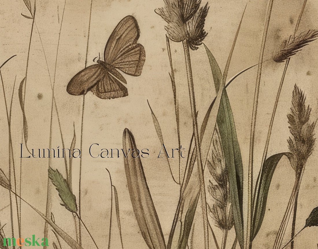 Nyári mezei növények DIGITÁLIS vintage rajz, nyomtatható- Meska.hu