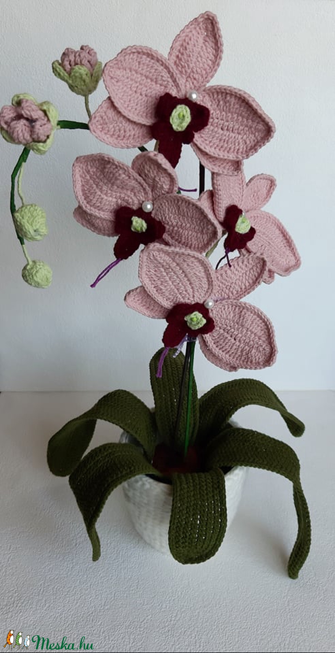 Horgolt orchidea horgolt kaspóval- Meska.hu