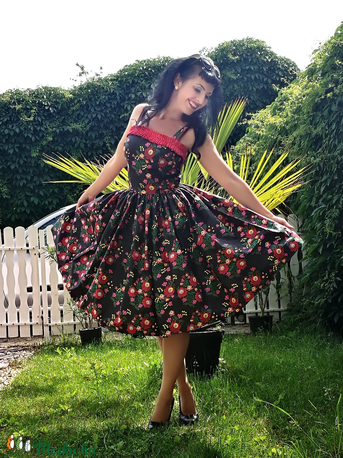 Folk Rockabilly ruha, matyó mintás néptancc- Meska.hu