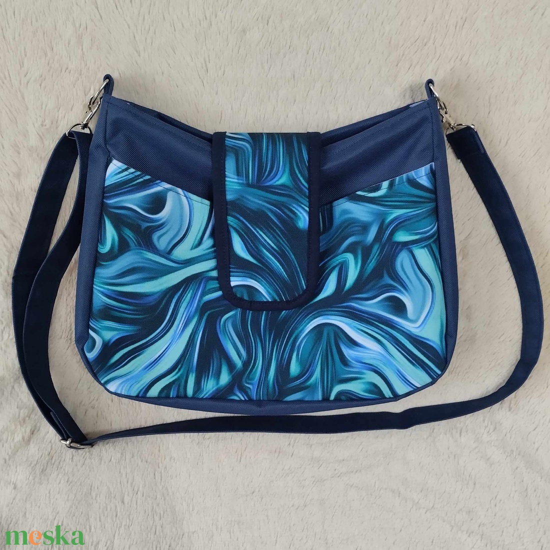 Kék örvény táska- Meska.hu