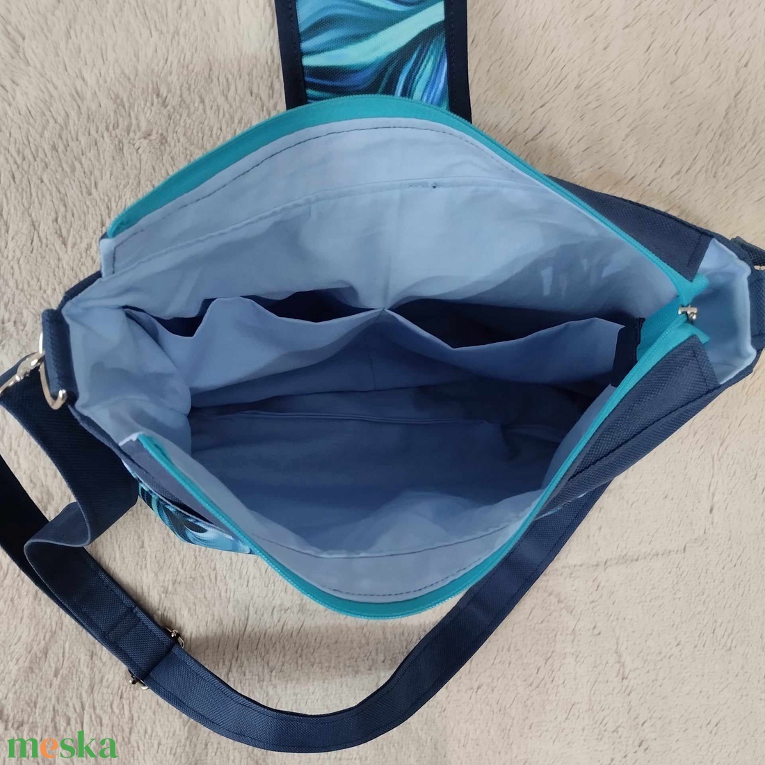 Kék örvény táska- Meska.hu