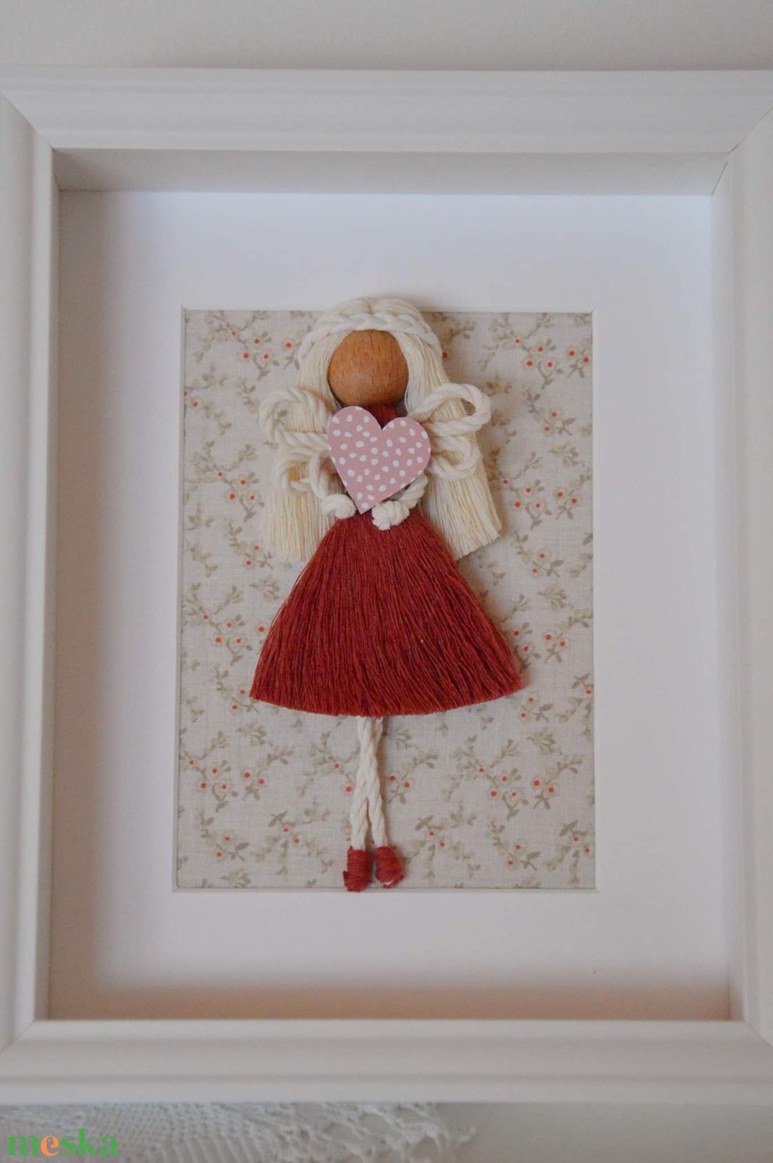 Makramé angyal portré- Meska.hu