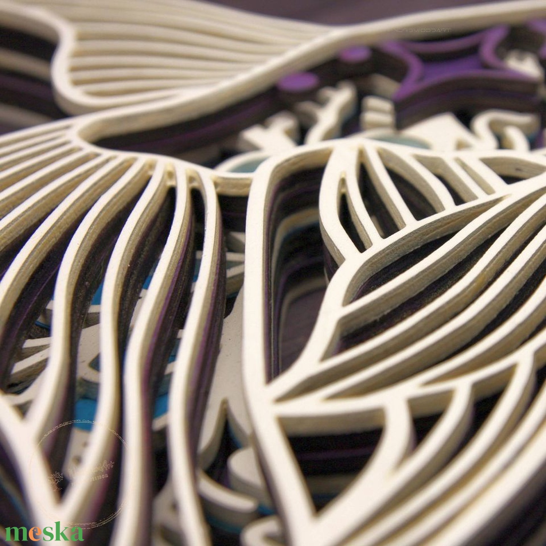 Fából készült 3D-s falikép bohóc hal formában- Meska.hu