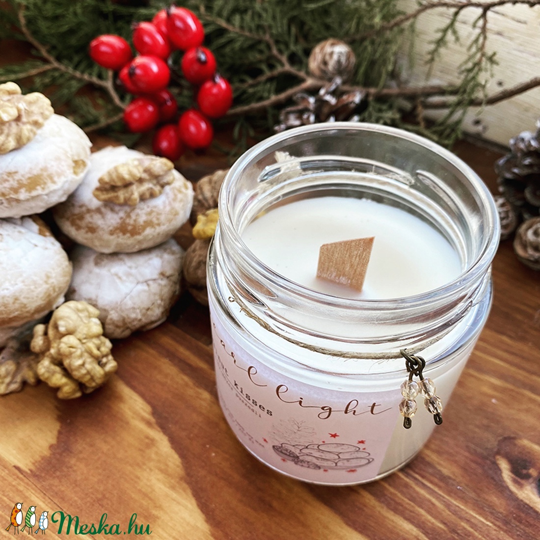 Walnut Kisses szójagyertya DESIGNER- Meska.hu