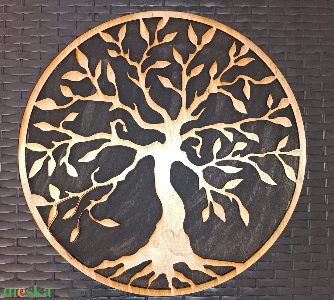 Életfa 2rétegű fából 35cmes egyedi kézműves- Meska.hu