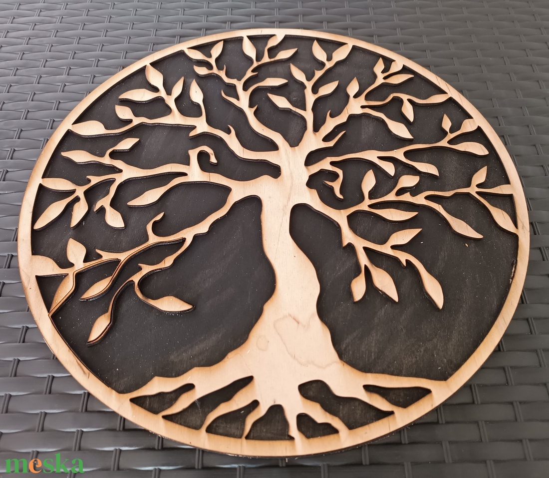 Életfa 2rétegű fából 35cmes egyedi kézműves- Meska.hu