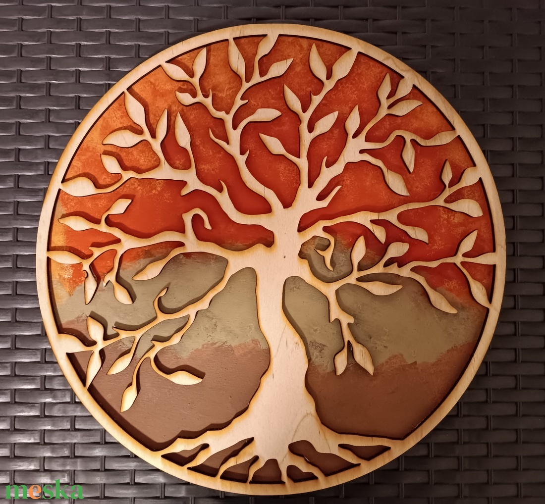 Életfa 2rétegű fából falra akasztható egyedi - Meska.hu