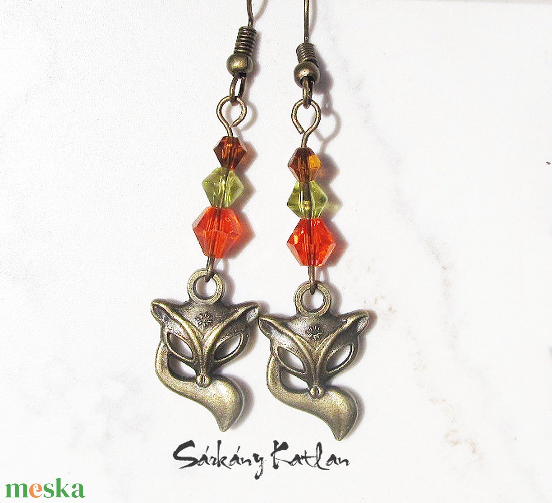 Kis róka fülbevaló- Meska.hu