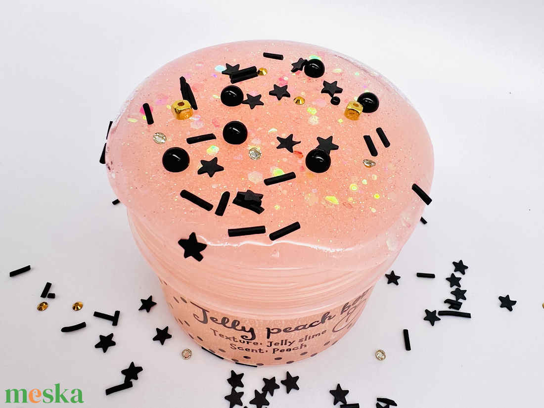 Jelly peach boba - Zselés barack boba gyöngy slime - Jelly slime ...