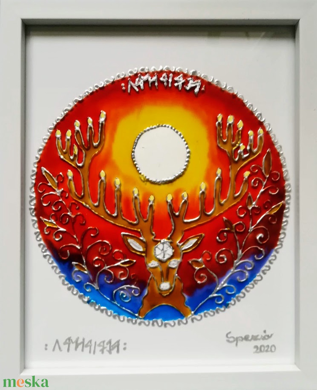 Csodaszarvas legendája./ Mandala formában, róvás írással /. Magyaros ...