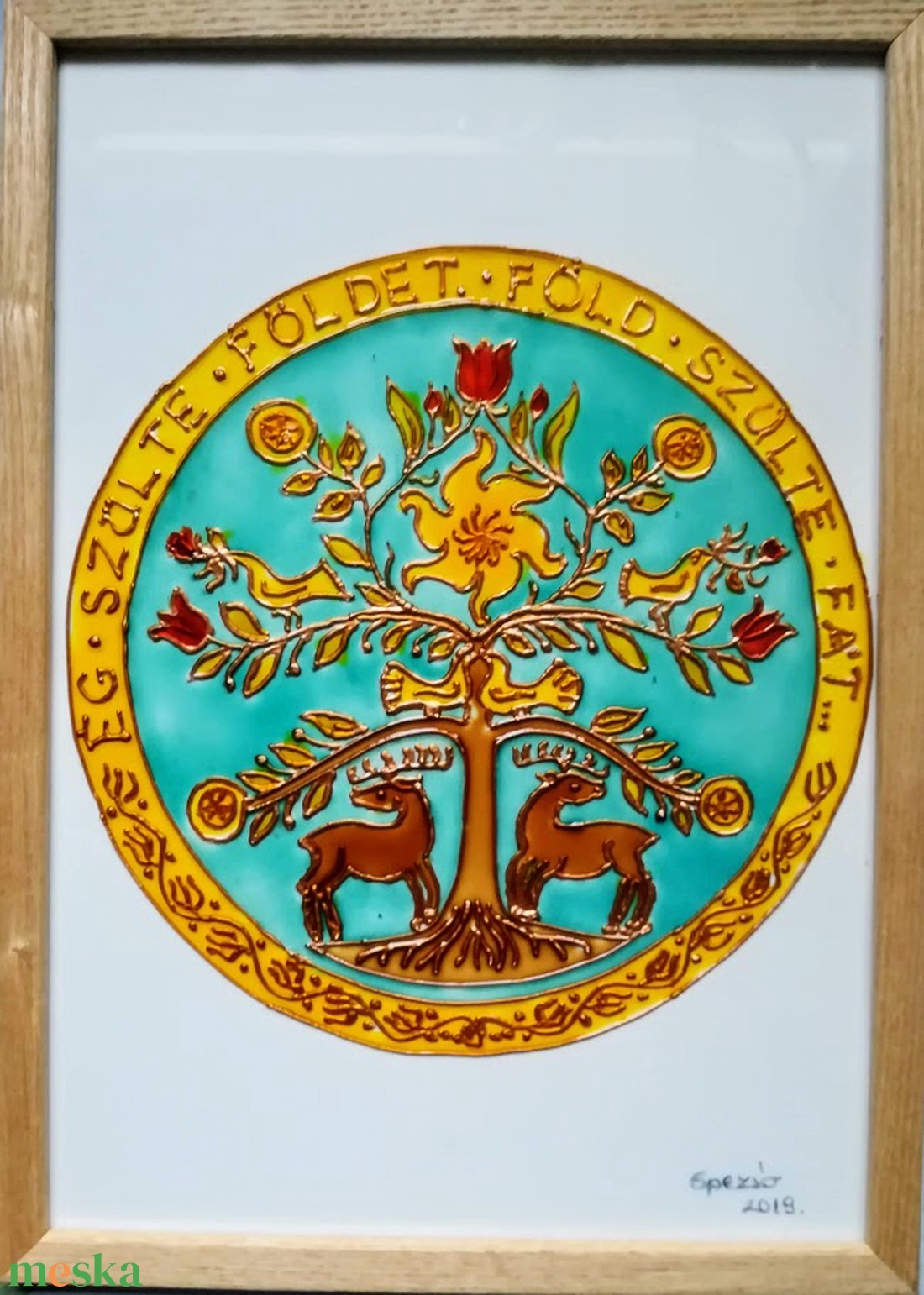 Életfa- Hun. Életfa csodaszarvasok-kal mandala formában. Népies ...