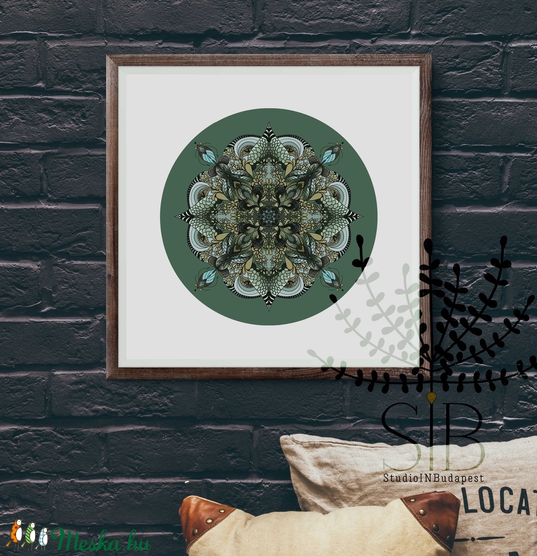 Mandala, Doodle mandala, Zentangle, Mandala rajz, Mandala print, zöld ...