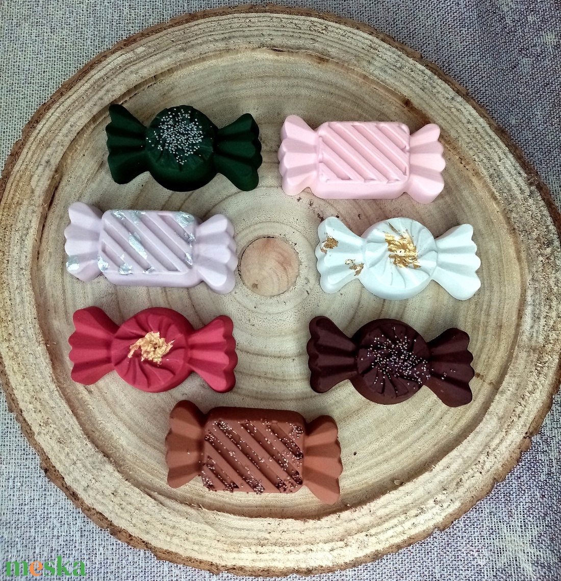 Kerámia cukorka - karácsonyfadísz- Meska.hu