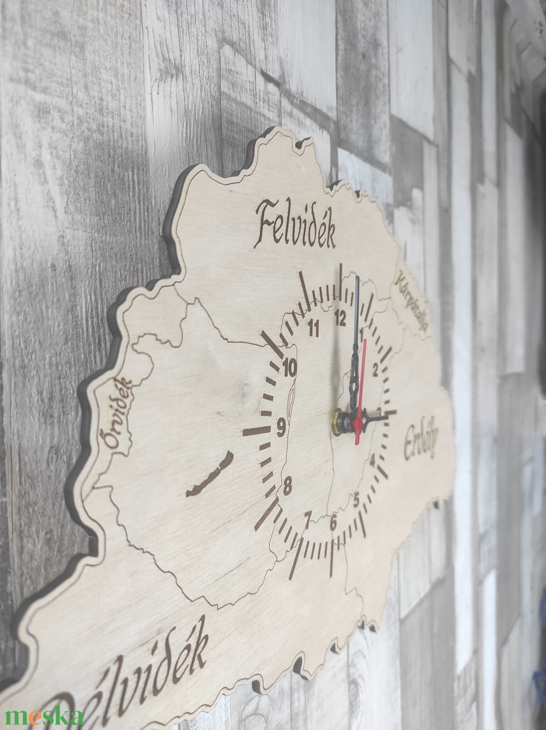 Nagy Magyarország falióra 40X25cm- Meska.hu