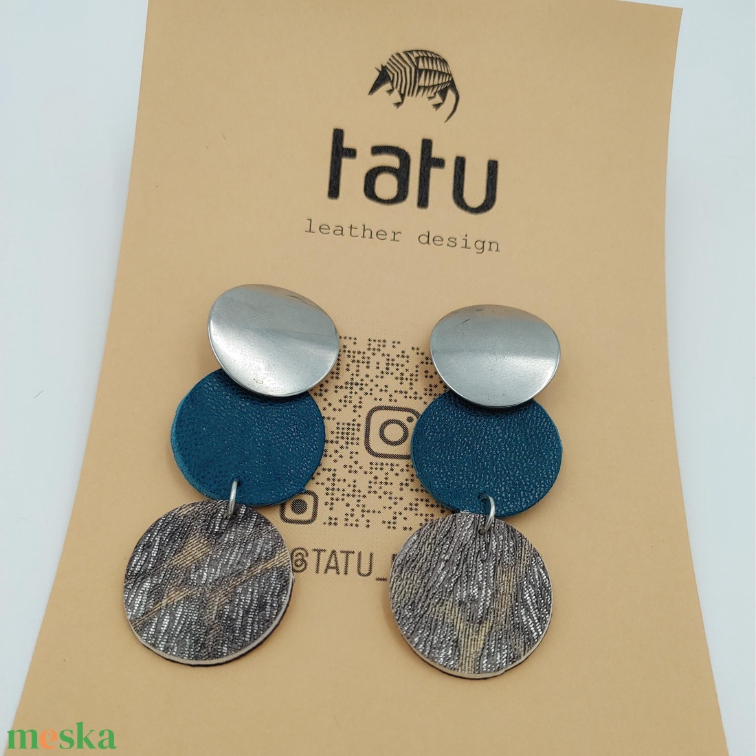 KÖR tatu bőr fülbevaló- Meska.hu