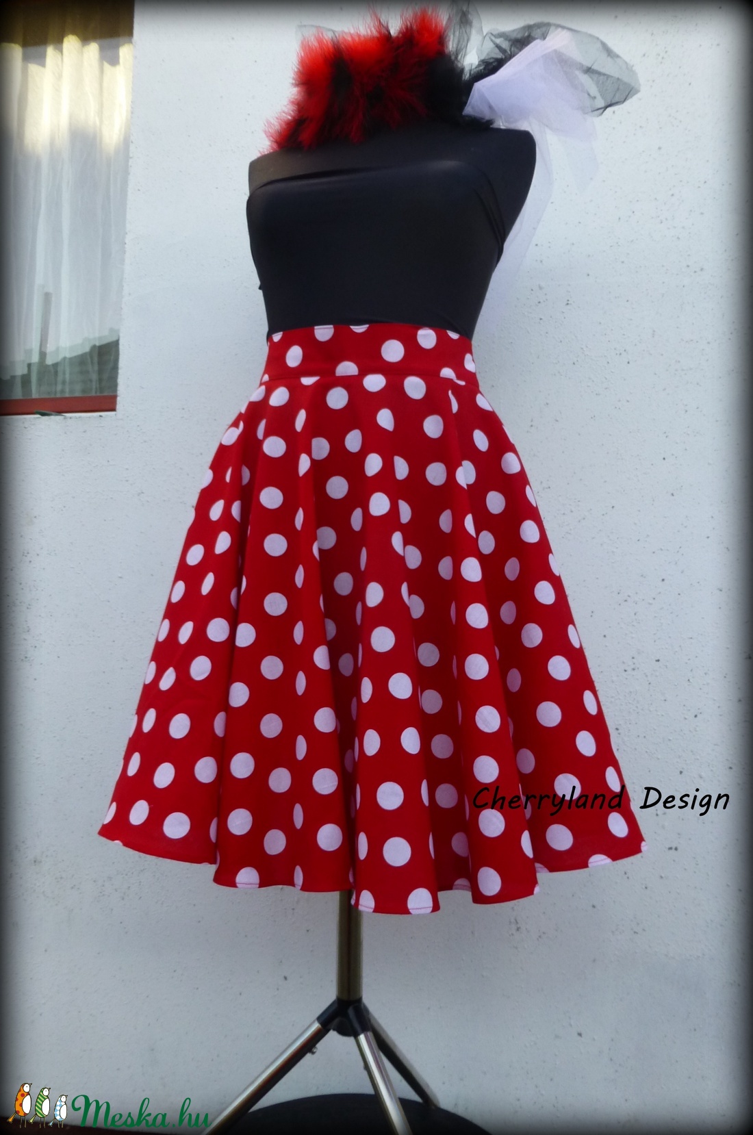 Minnie Rockabilly Pin Up stílusú pöttyös szoknya . - Meska.hu