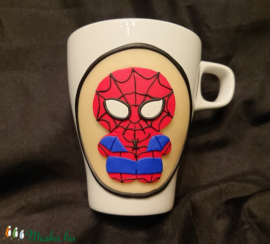 Mese játék figura mintás bögre gyurma díszítéssel Pókember Spider Man ...