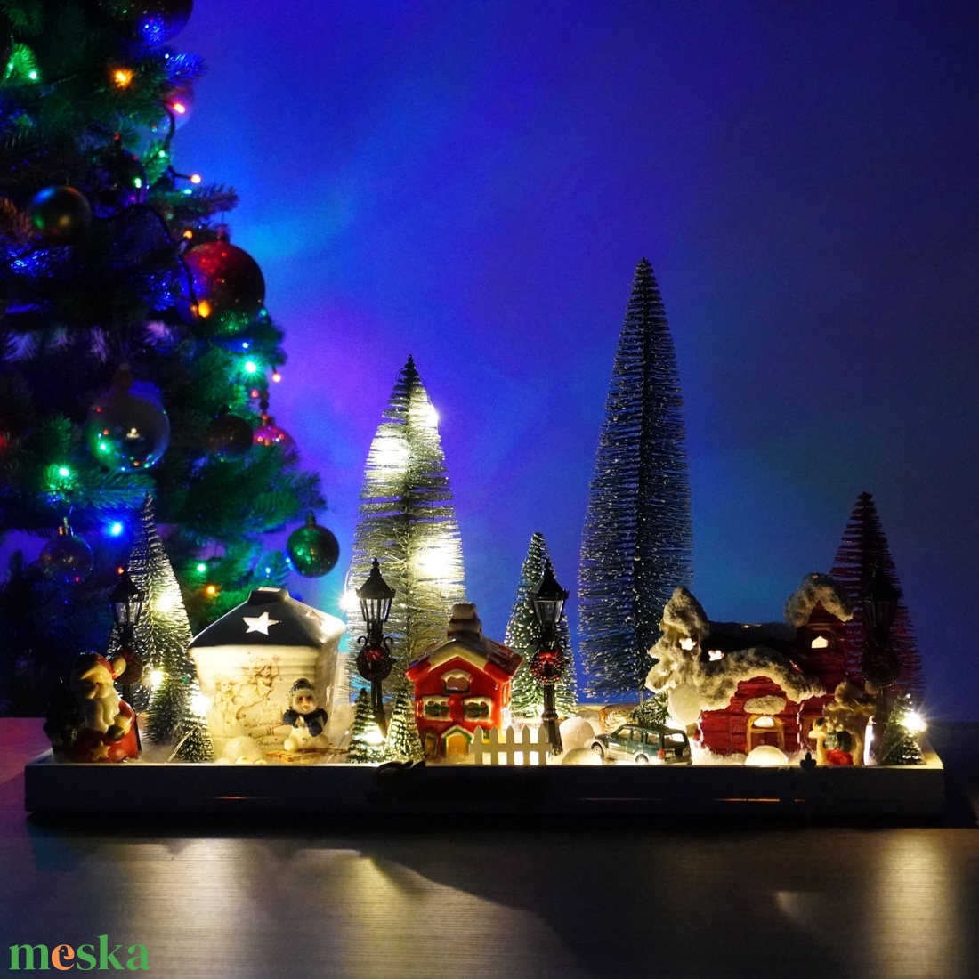 Karácsonyi falu jelenet- Meska.hu