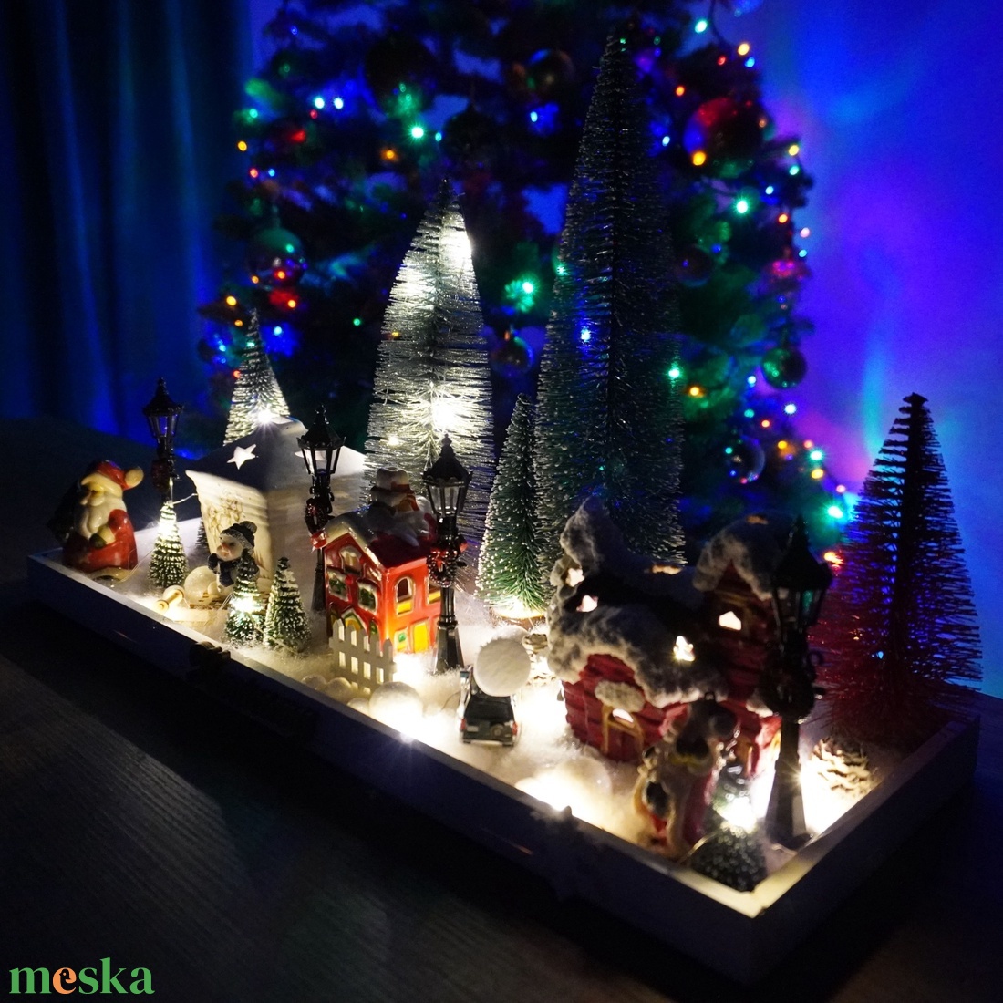 Karácsonyi falu jelenet- Meska.hu