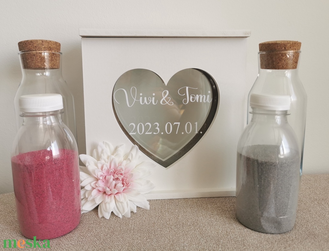 Homokceremónia szett fa dobozzal - Meska.hu