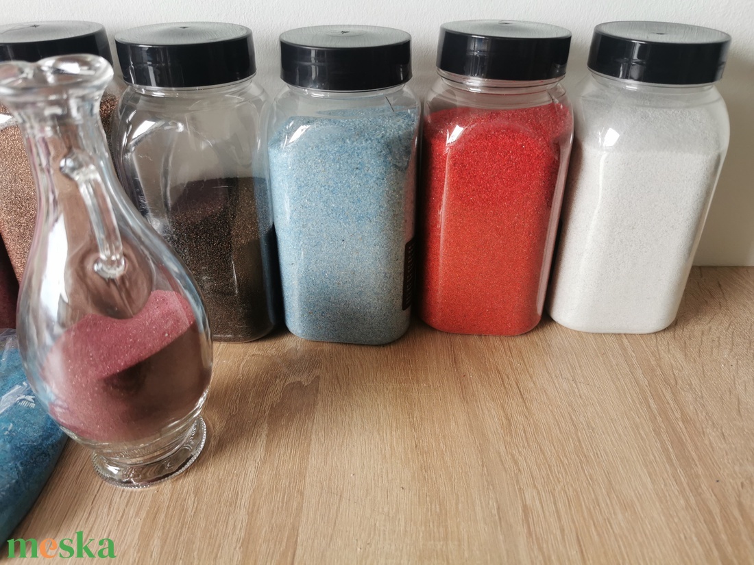 Homokceremónia szett szivecskés üveggel - Meska.hu