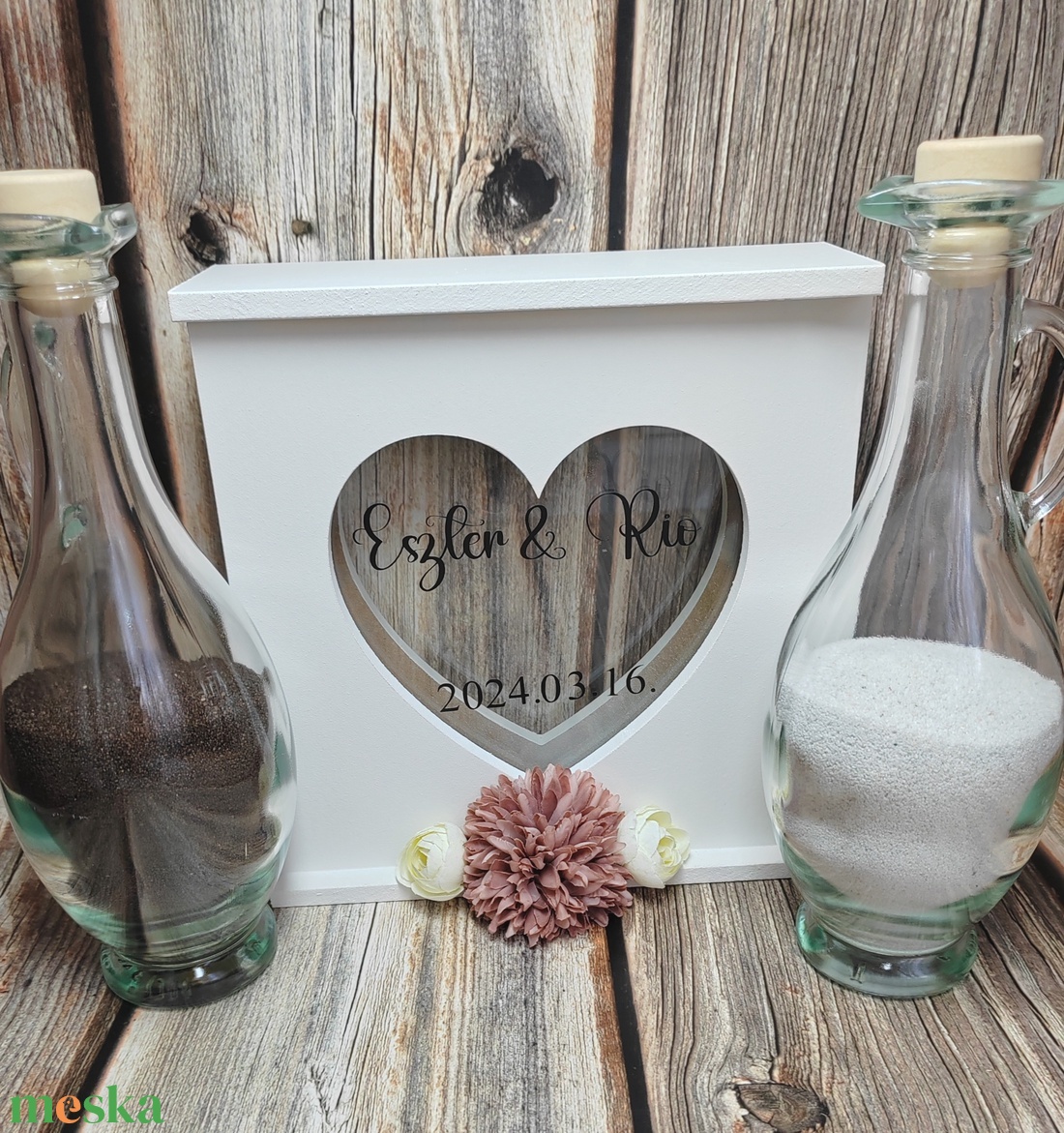 Homokceremónia szett fa dobozzal- Meska.hu