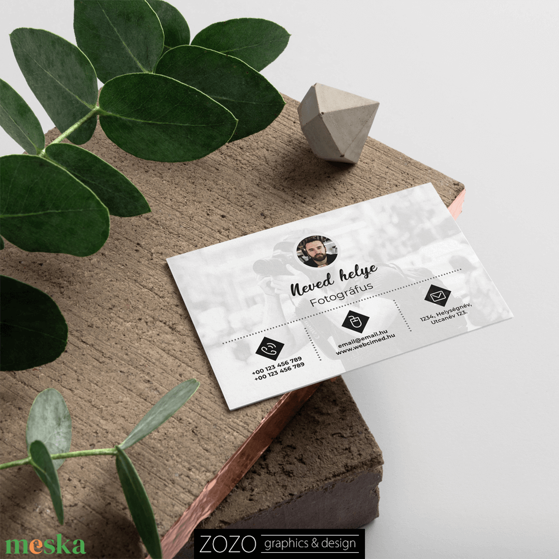 Fotós névjegykártya kétoldalas - fotográfus reklám marketing ...